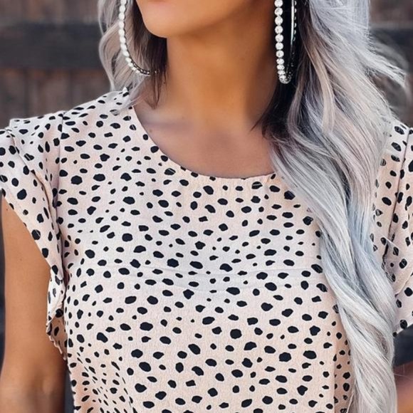 SHIYING FASHION | Tops | Leopard Spotted Print Oneck Ruffled Tank Top ...